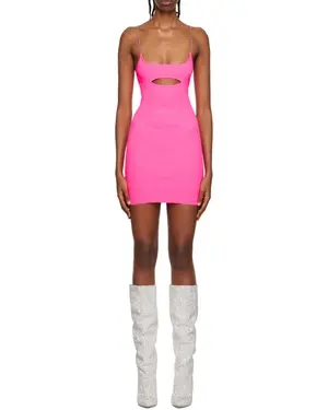 Gcds Logo Embellished Spaghetti Strap Mini Dress
