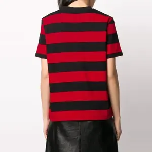 MSGM Striped Logo Print T-shirt