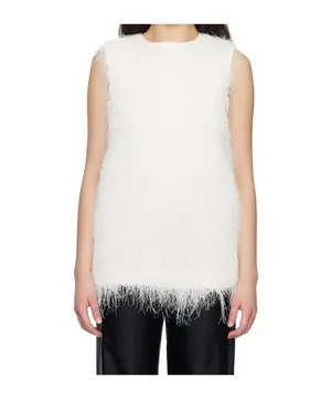 Loulou De Saison Yasmin Fringed Sleeveless Top - White