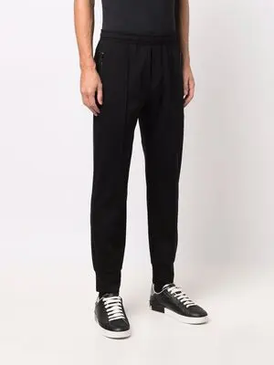 Emporio Armani Mid-rise Slim-fit Track Pants - Black