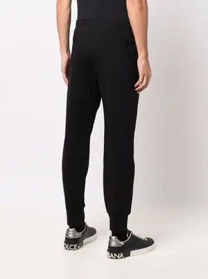 Emporio Armani Mid-rise Slim-fit Track Pants - Black