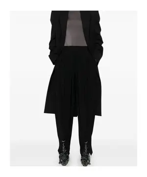 MUGLER Pierced Loose Tailored Trousers - Black