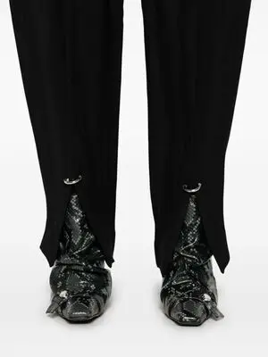 MUGLER Pierced Loose Tailored Trousers - Black