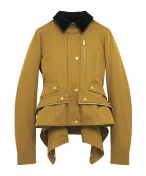 Alexander McQueen Cotton Herringbone Kickback Jacket With Corduroy Collar - Tan
