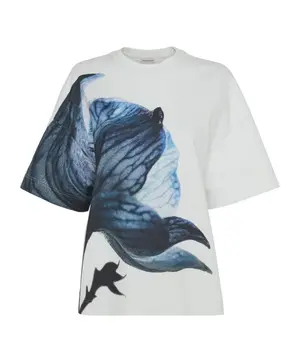 Alexander McQueen Crew Neck T-shirt With Floral Print