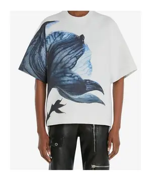 Alexander McQueen Crew Neck T-shirt With Floral Print