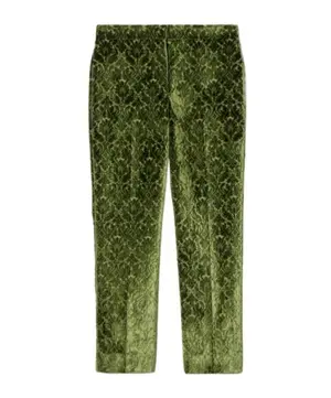 Burberry Baroque Velvet Tailored Trousers - Green