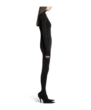 Balenciaga High Collar Long Sleeve Mini Dress