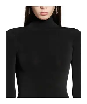 Balenciaga High Collar Long Sleeve Mini Dress