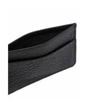 MAISON MARGIELA Stitch Detailed Open Top Card Holder - Black