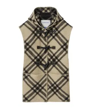 Burberry Check Wool Cape