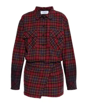 Off-White Check Flannel Arrow Dress