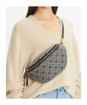 Tory Burch T Monogram Belt Bag - Gray