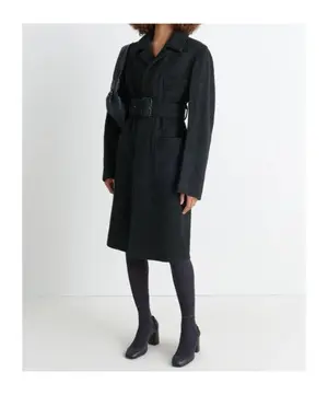 LEMAIRE Belted Tailored Coat - Black