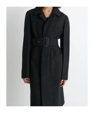 LEMAIRE Belted Tailored Coat - Black