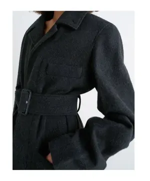 LEMAIRE Belted Tailored Coat - Black