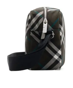 Burberry Ekd Motif Checked Messenger Bag