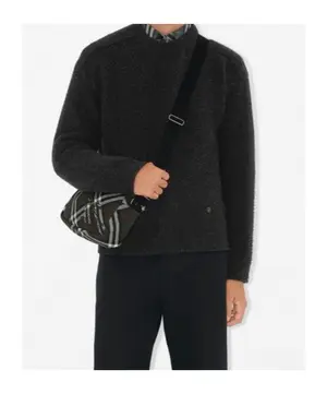 Burberry Ekd Motif Checked Messenger Bag