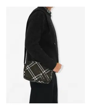 Burberry Ekd Motif Checked Messenger Bag