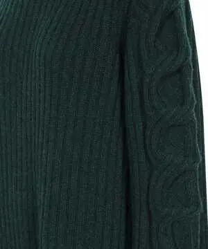 Stella McCartney Ribbed Crew Neck Long Sleeve Sweater Dress With Embellished Details