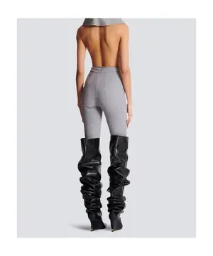 Balmain Draped Hooded Bodysuit - Grey