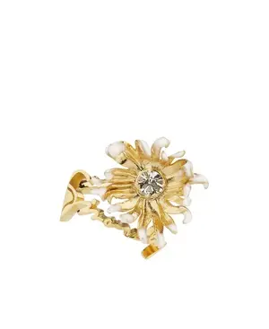 Givenchy Daisy Ring In Metal And Enamel With Crystal - Yellow