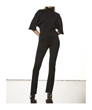 THOM KROM High Neck Cropped Top With Back Zip Detail