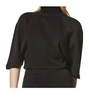 THOM KROM High Neck Cropped Top With Back Zip Detail