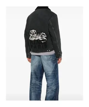Kenzo Embroidered Denim Jacket - Black
