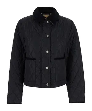 Burberry Diamond-quilted Short Jacket - Black