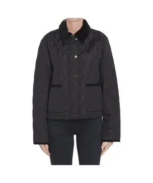 Burberry Collared Quilted Cropped Jacket