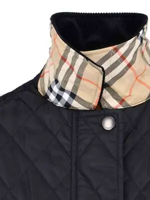 Burberry Collared Quilted Cropped Jacket
