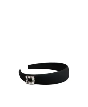 ROGER VIVIER Crystal Buckle Headband - Black