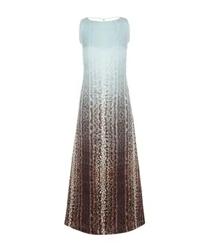 Fendi Sleeveless Maxi Dress With Gradient Animal Print