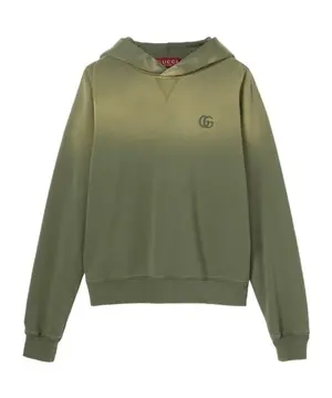 Gucci Cotton Jersey Sweatshirt With Double G Embroidery - Forest Green