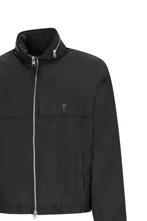AMI Paris Logo Printed Zip-up Jacket