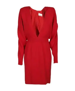 Alexandre Vauthier V-neck Long Sleeve Dress