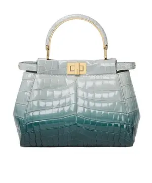 Fendi Peekaboo Croc Effect Bag - Gradient Green