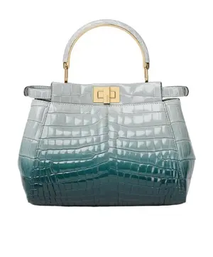 Fendi Peekaboo Croc Effect Bag - Gradient Green