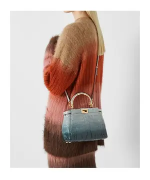 Fendi Peekaboo Croc Effect Bag - Gradient Green