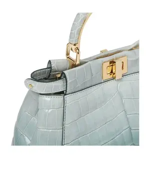 Fendi Peekaboo Croc Effect Bag - Gradient Green