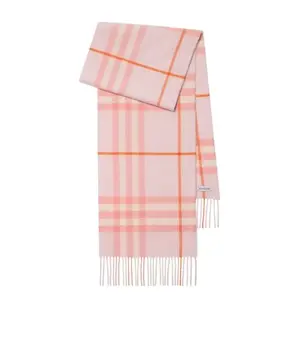 Burberry Burberry Checked Fringed-Edge Scarf Sugar