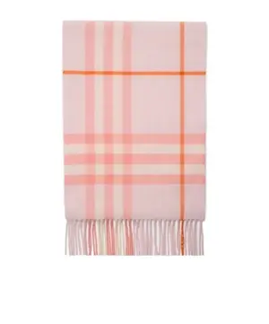 Burberry Checked Fringed-edge Scarf - Sugar