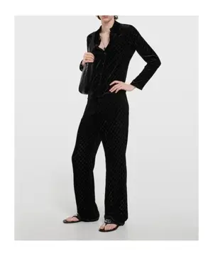 Gucci Stretch Gg Velvet Devoré Shirt - Black
