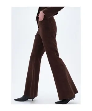 REMAIN BIRGER Flared Suede Trousers