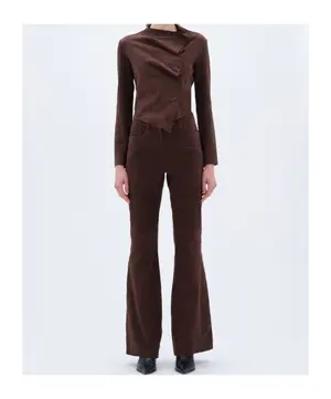 REMAIN BIRGER Flared Suede Trousers