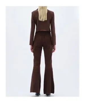 REMAIN BIRGER Flared Suede Trousers