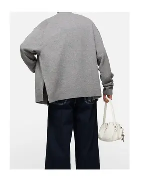 Acne Studios V-neck Cardigan With Embroidered Logo - Gray