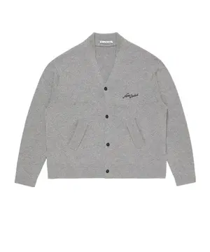 Acne Studios V-neck Cardigan With Embroidered Logo - Gray