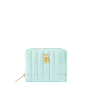 Burberry Lola Logo Plaque Quilted Wallet - Blue